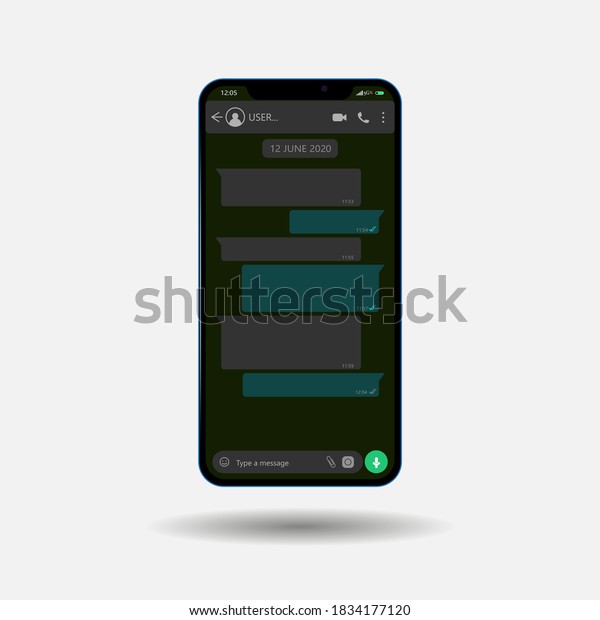 Layout Phone Mobile Messenger On Screen Stock Vector (Royalty Free ...