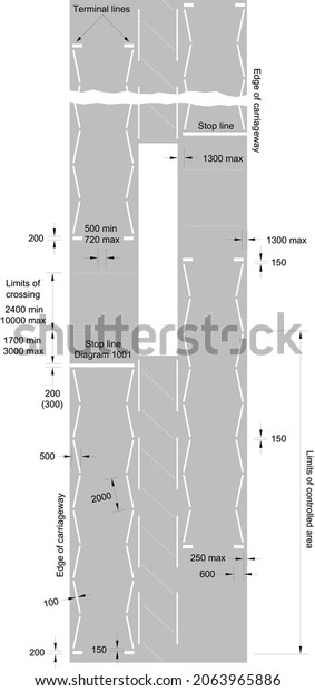 Layout Staggered Crossing Central Refuge Incorporating Stock Vector ...