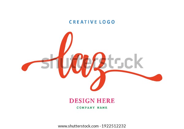 Laz Lettering Logo Simple Easy Understand Stock Vector (Royalty Free ...