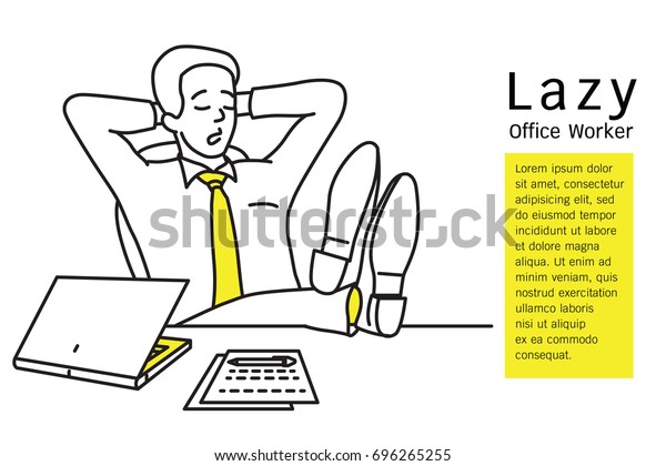 Lazy Businessman Office Worker Sleeping Workplace Stock Vector (Royalty ... Lazy Businessman Office Worker Sleeping Workplace Stock Vector (Royalty ...