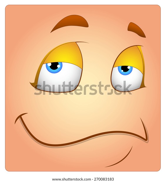 Lazy Cartoon Happy Face Box Smiley Stock Vector (Royalty Free ...