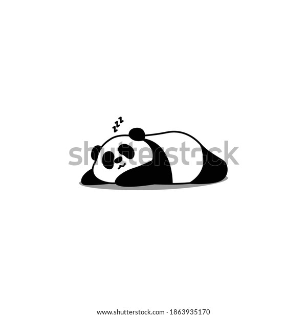 Lazy Panda Cartoon Vector Illustration: เวกเตอร์สต็อก (ปลอดค่าลิขสิทธิ์ ...