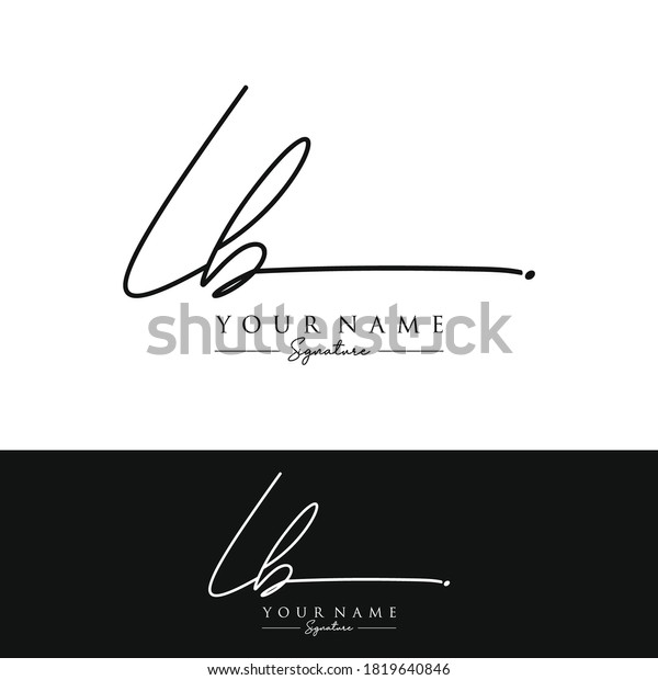 Lb Initial Letter Handwriting Signature Logo Stock Vector (Royalty Free ...