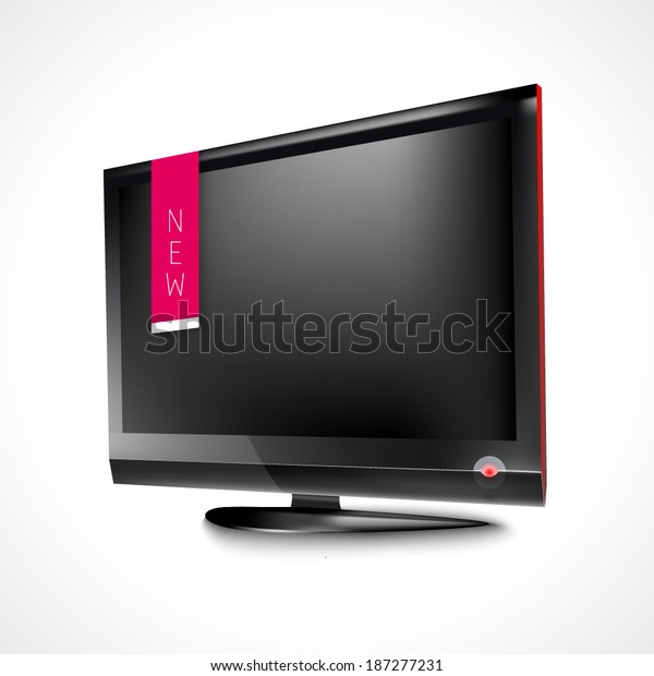 Lcd Tv Realistic Illustration Icon Tv Stock Vector (Royalty Free ...