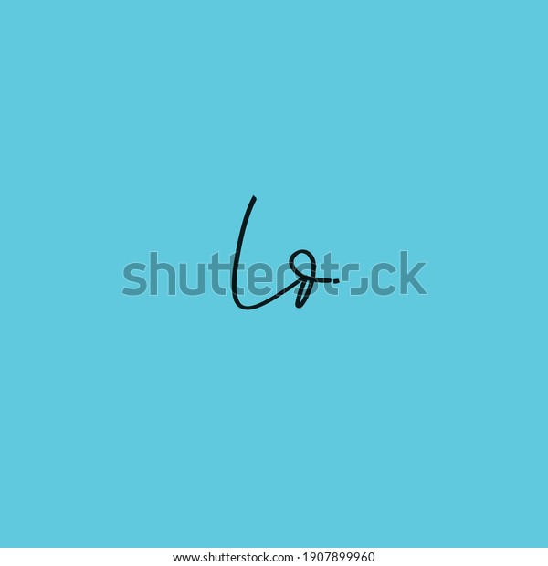 Ld Blue Background Handwritten Logo Stock Vector (Royalty Free ...