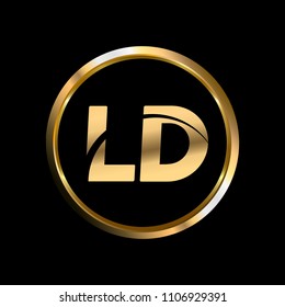 Ld Initial Circle Company Logo Gold Stock Vector (Royalty Free ...