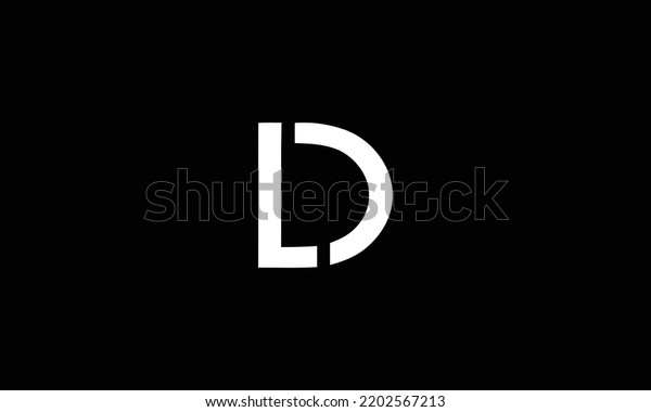 Ld Logo Design Concept Black Background Stock Vector (Royalty Free ...