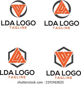 Lda Letter Logo Professional Creative Minimalist Stock Vector (Royalty ...