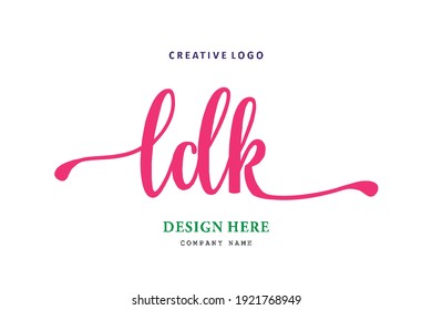 Ldk Lettering Logo Simple Easy Understand Stock Vector (Royalty Free ...