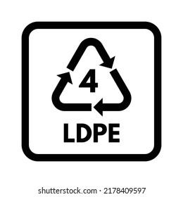Ldpe 4 Plastic Recycling Symbol Vector Stock Vector (Royalty Free ...