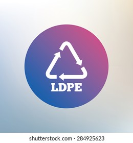 Ldpe Sign Icon Lowdensity Polyethylene Stock Vector (Royalty Free ...