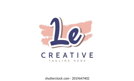 Le Initials Handwriting Logo Vector Stock Vector (Royalty Free ...