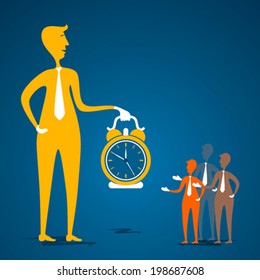 Leader Big Clock Aware About Time Stock Vector (Royalty Free) 198687608 ...