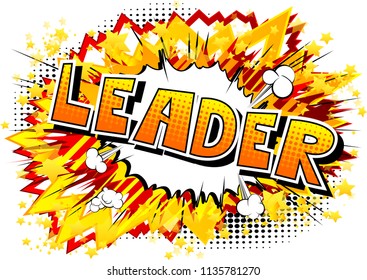 Leader Comic Book Style Word On: vector de stock (libre de regalías ...