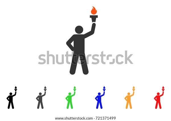 Leader Freedom Torch Icon Vector Illustration Stock Vector (Royalty ...