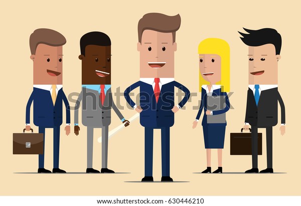 Leader Front Team Successful Executives Team Stock Vector (Royalty Free ...