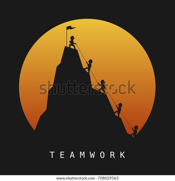 Leader Help Their Friend Climb Top Stock Vector (Royalty Free ...