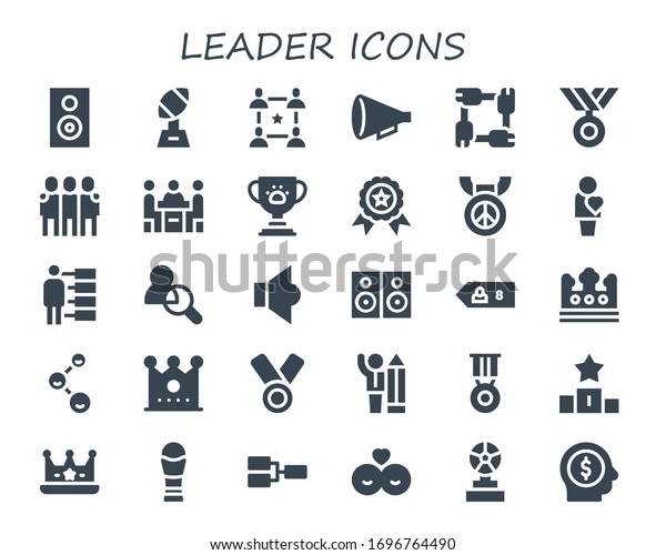 Leader Icon Set 30 Filled Leader Stock Vector (Royalty Free) 1696764490 ...