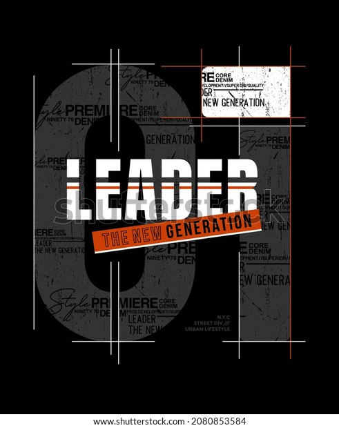Leader New Generation Modern Stylish Typography Stock Vector (Royalty ...