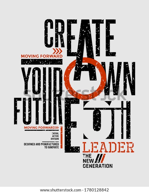 Leader New Generation Stylish Typography Slogan Stock Vector (Royalty ...