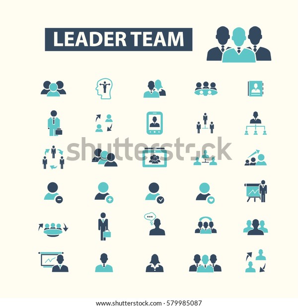 Leader Team Icons Stock Vector (Royalty Free) 579985087
