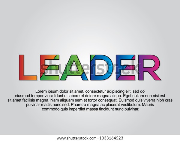 Leader Word Creative Design Concept Modern Stock Vector (Royalty Free ...