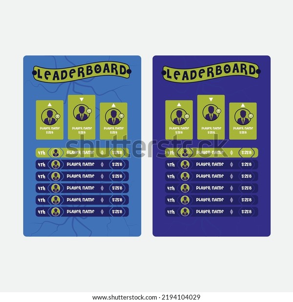 Leaderboard Design Template Game Leaderboard Abstract Stock Vector ...
