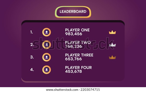 Leaderboard Template Game Leaderboard Template Design Stock Vector ...