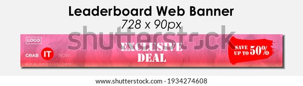 Leaderboard Web Banner Template Easily Editable Stock Vector (Royalty ...