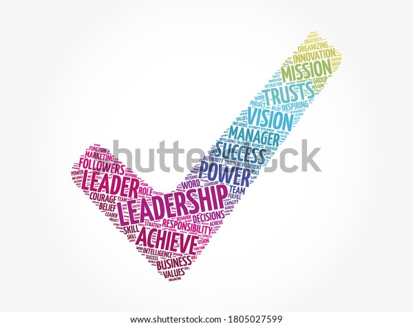 Leadership Check Mark Word Cloud Collage Stock Vector (Royalty Free ...