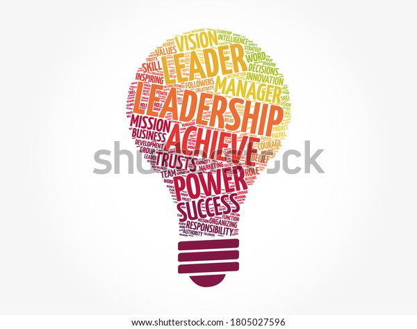 Leadership Light Bulb Word Cloud Collage Stock Vector (Royalty Free ...