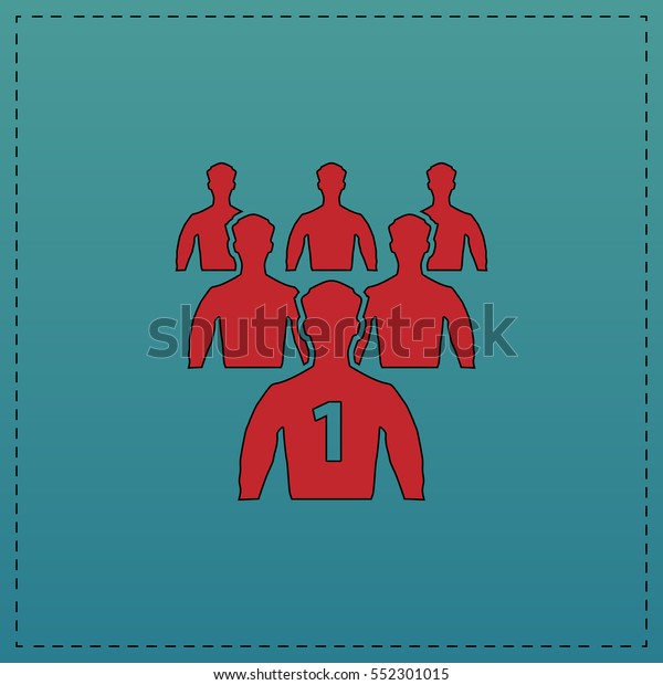 Leadership Red Vector Icon Black Contour Stock Vector (Royalty Free ...
