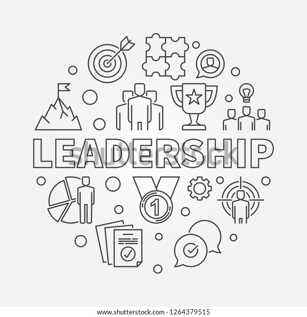 Leadership Vector Circular Concept Simple Illustration Stock Vector ...
