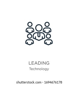 Leading Icon Thin Linear Leading Outline Stock Vector (Royalty Free ...