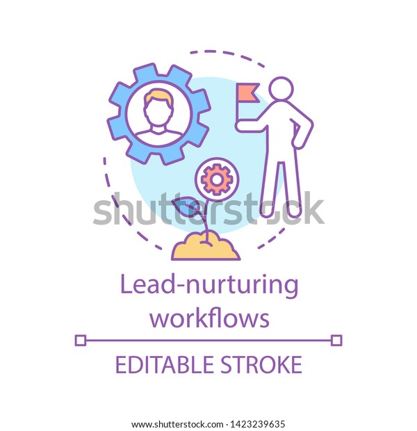 Leadnurturing Workflows Concept Icon Marketing Automation Stock Vector ...