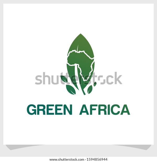 Leaf Africa Logo Design Concept Green Stock Vector (Royalty Free ...