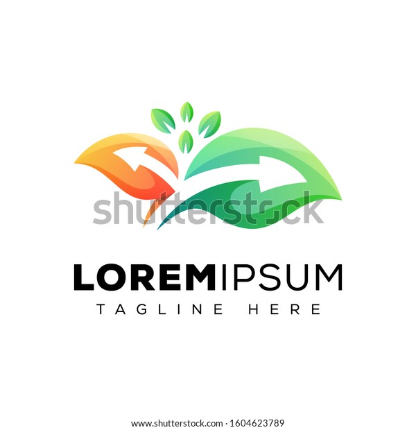 Leaf Arrow Logo Concept Premium Vector Stock Vector (Royalty Free ...