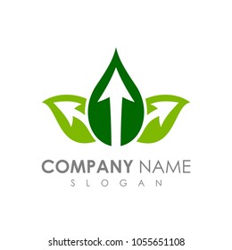 Leaf Arrow Logo Design Three Leaf Stock Vector (Royalty Free ...