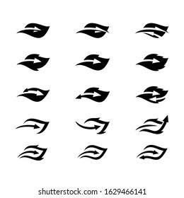 Leaf Arrow Nature Logo Design Graphic Stock Vector (Royalty Free ...