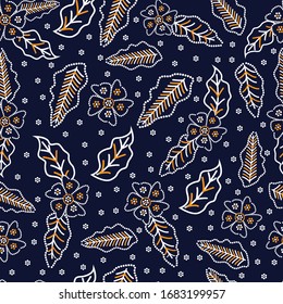 Leaf Batik Seamless Motif Vector Stock Vector (Royalty Free) 1683199957 ...