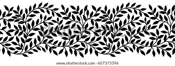 Leaf Border Vector Stock Vector (Royalty Free) 607373396 | Shutterstock