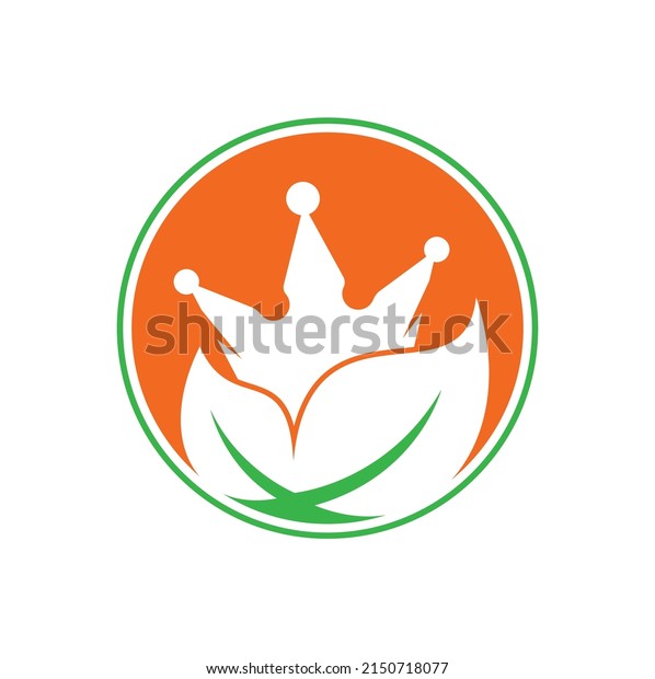 Leaf Crown Vector Logo Design Green Stock Vector (Royalty Free ...