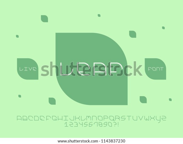 Leaf Font Vector Alphabet Letters Numbers Stock Vector (Royalty Free ...