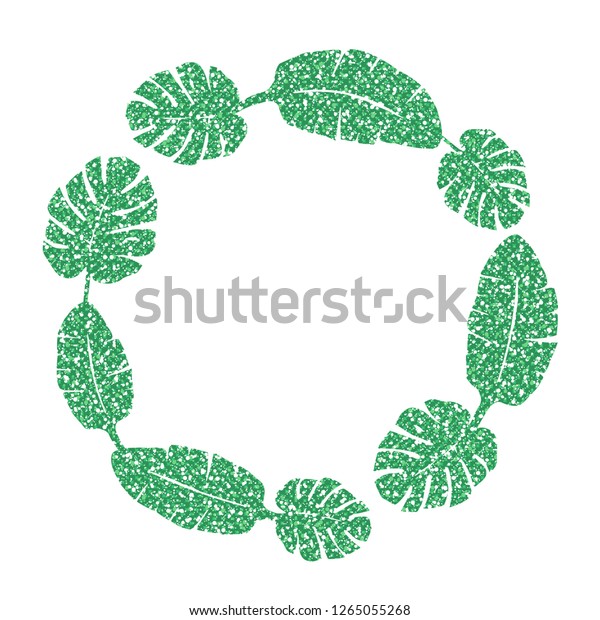 Leaf Frame Cute Green Glitter Vector Stock Vector (Royalty Free ...