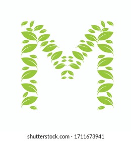 Leaf Letter M Decorative Template Stock Vector (Royalty Free ...
