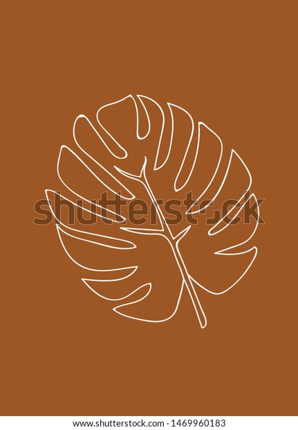 Leaf Line Art Contour Drawing Minimalism Stock Vector (Royalty Free ...