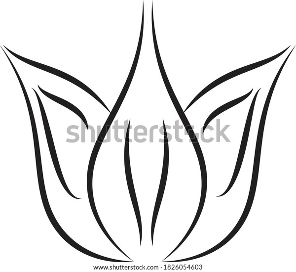 Leaf Logo Vector Illustration Curved Lines Stock Vector (Royalty Free ...