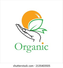 Leaf Rise Hand Logo Stock Vector (Royalty Free) 2135403505 | Shutterstock