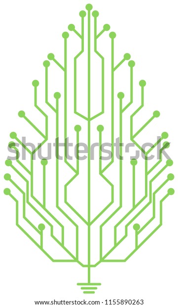 Leaf Shaped Circuit Board Logo Design Stock Vector (Royalty Free ...