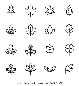 Leaf Vector Line Icons Minimal Pictogram Stock Vector (Royalty Free ...